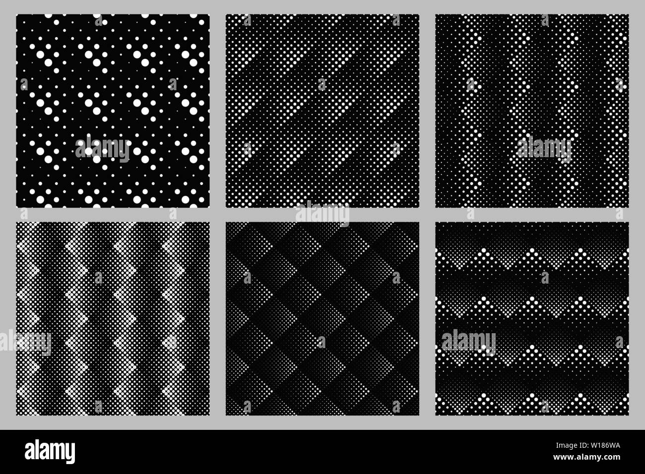 Seamless geometrical dot pattern background set - vector designs Stock ...