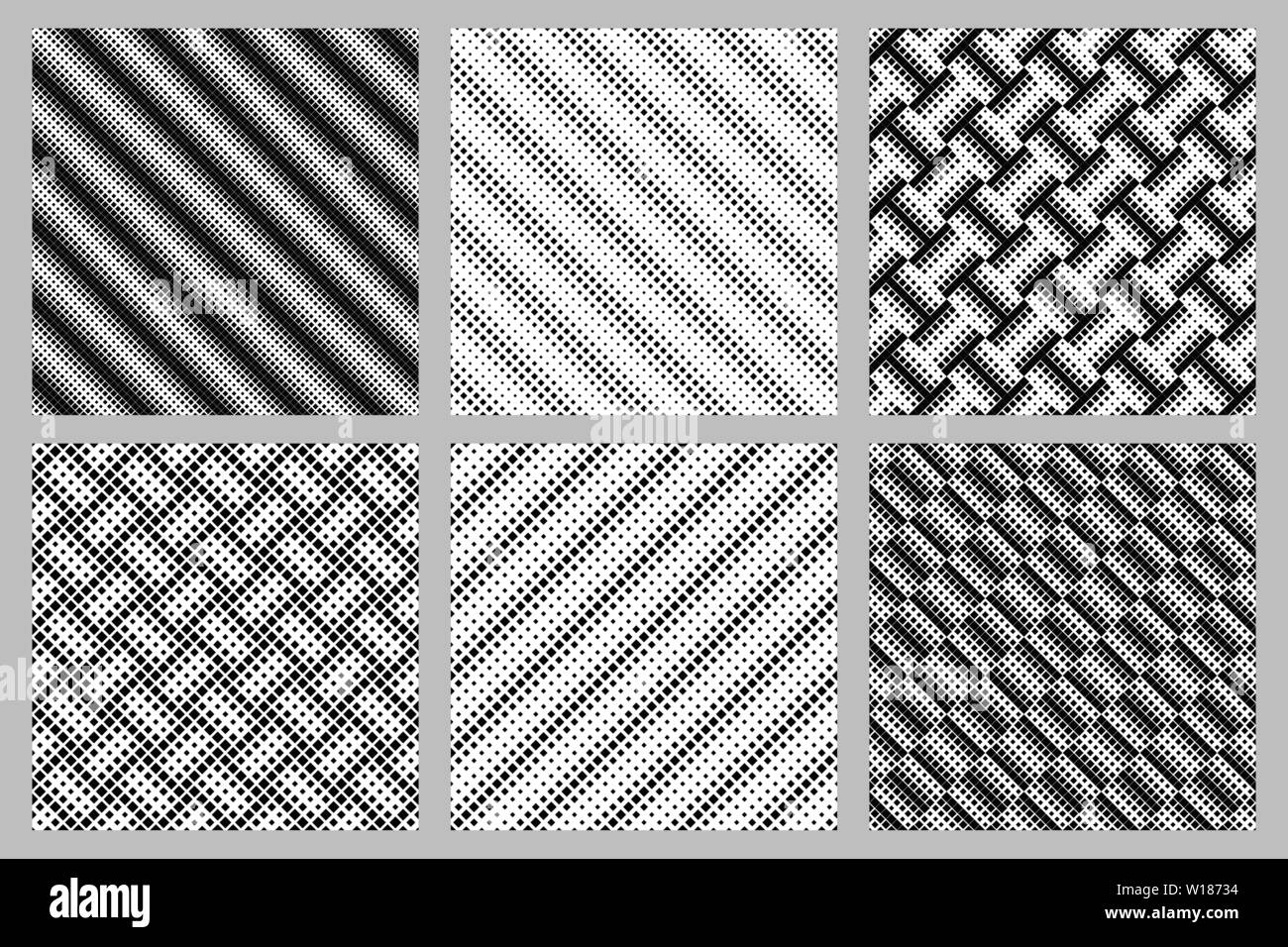 Seamless Square Pattern Background Set Abstract Vector Graphic
