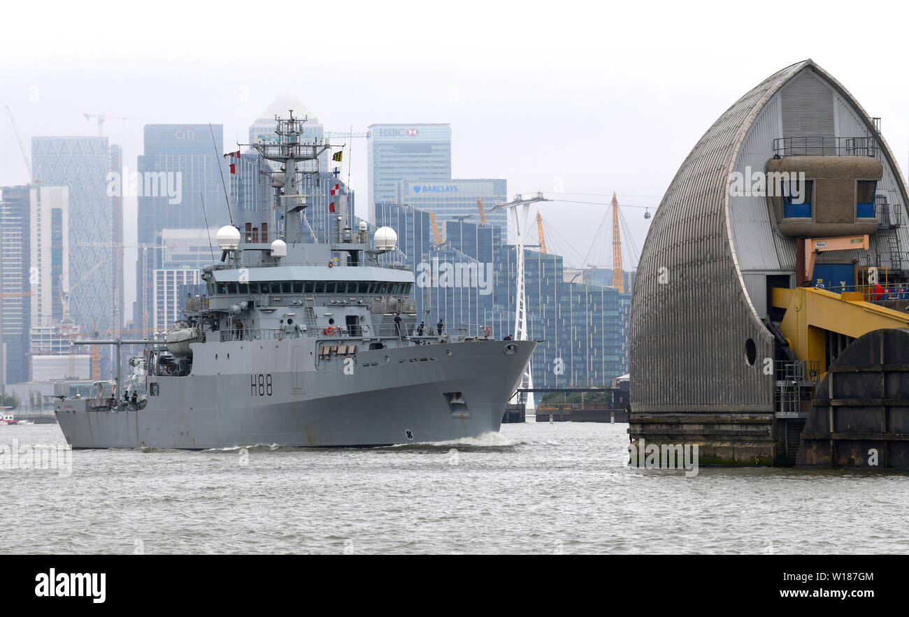 HMS Enterprise is an Echo Class warship of the Royal Navy Stock Photo ...