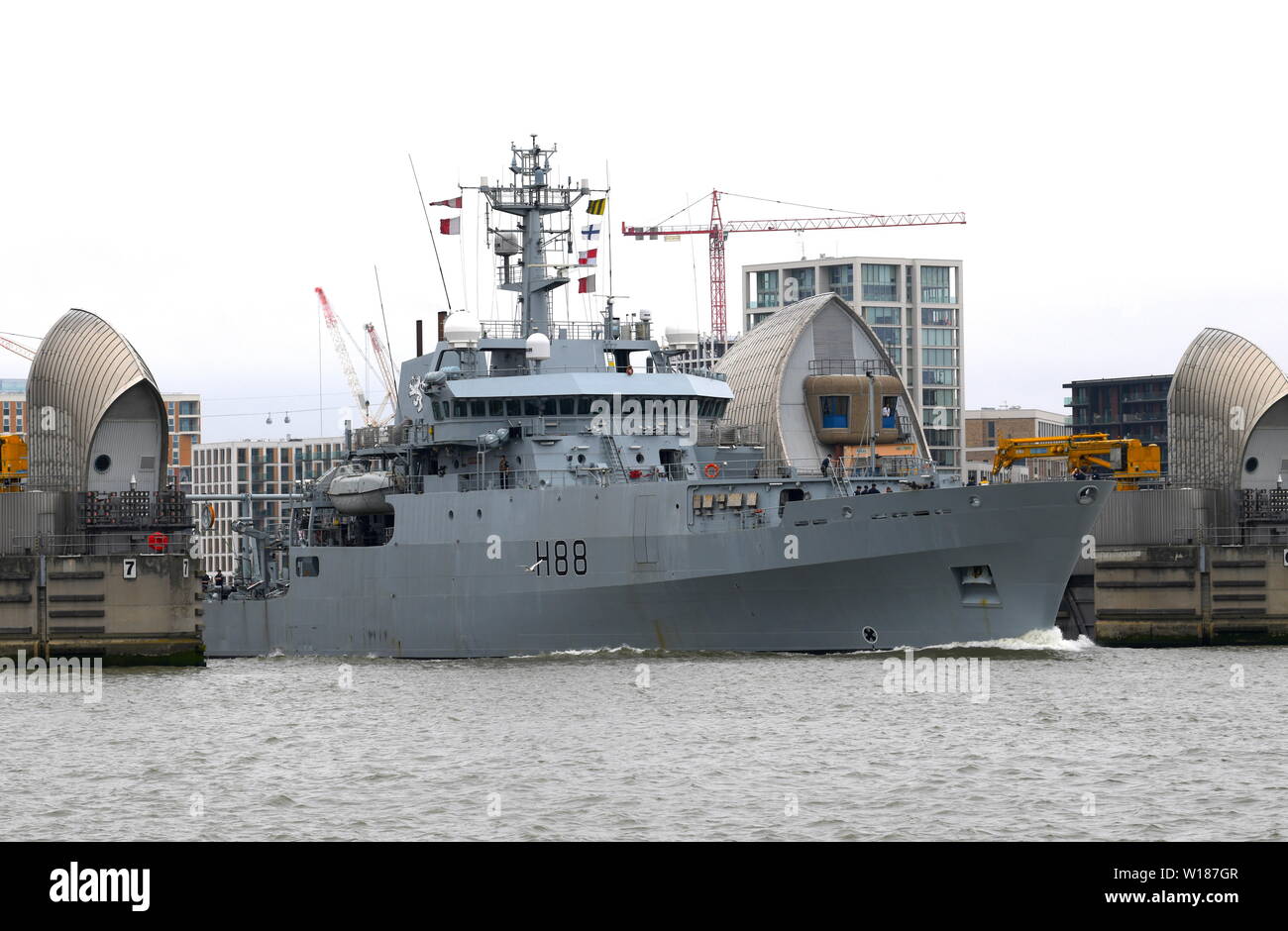 HMS Enterprise is an Echo Class warship of the Royal Navy Stock Photo ...