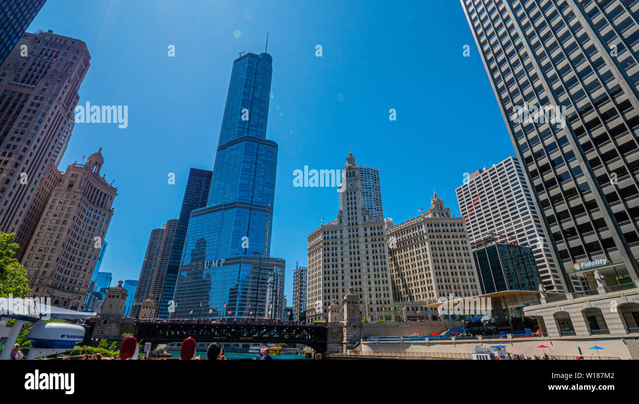 Chicago river sunset usa june hi-res stock photography and images - Alamy