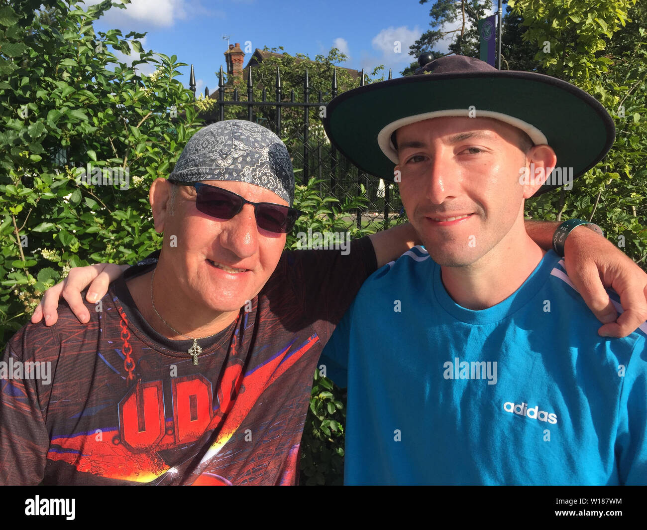 Neil Williams (left) and his son Shaun Williams from Barry in Wales ...