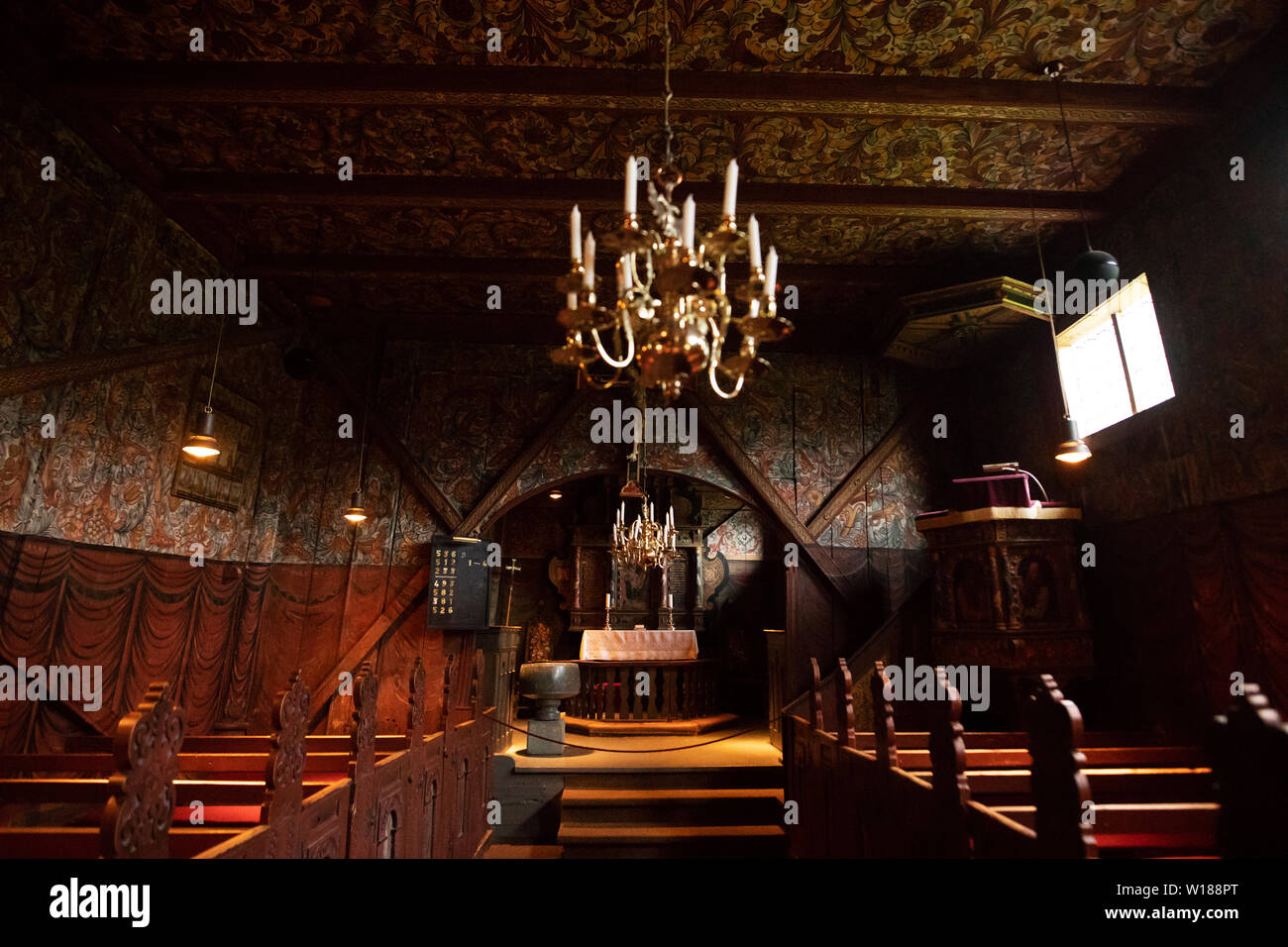Interior stave church hi-res stock photography and images - Alamy