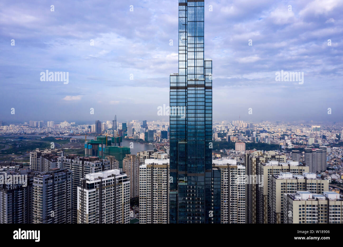 Morning view of High Rise development in Ho Chi Minh City with views of ...