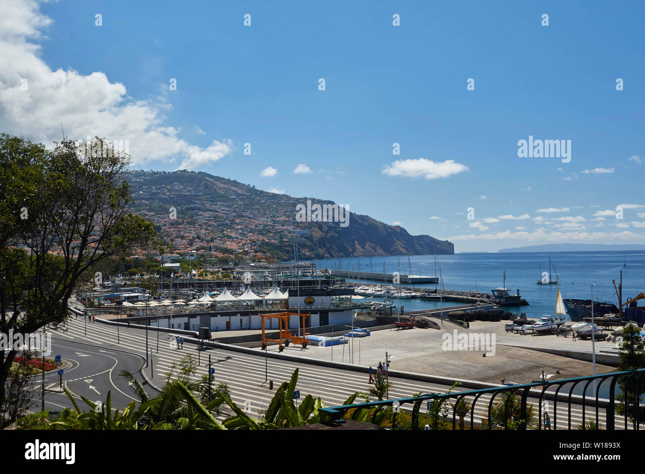 Funchal harbour landscape on the island of Madeira, Portugal, European ...