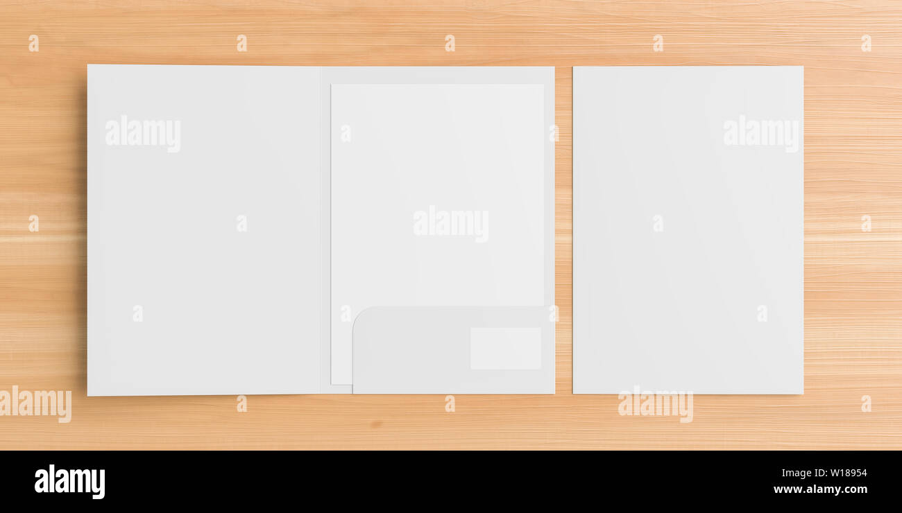 Blank white reinforced A4 size single pocket folder mock up isolated on ...