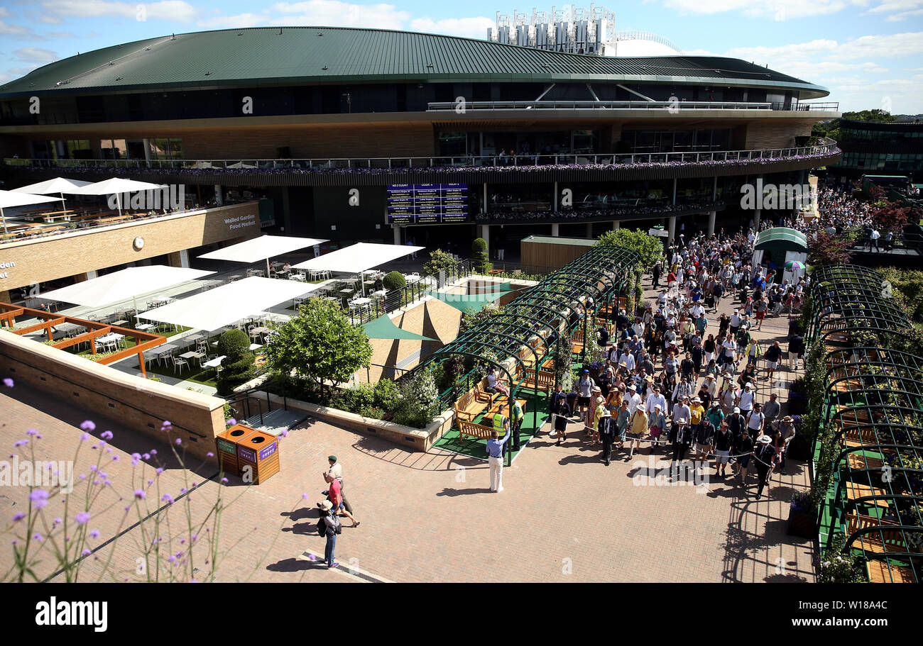 Spectators are led into the grounds at the start of day one of the ...
