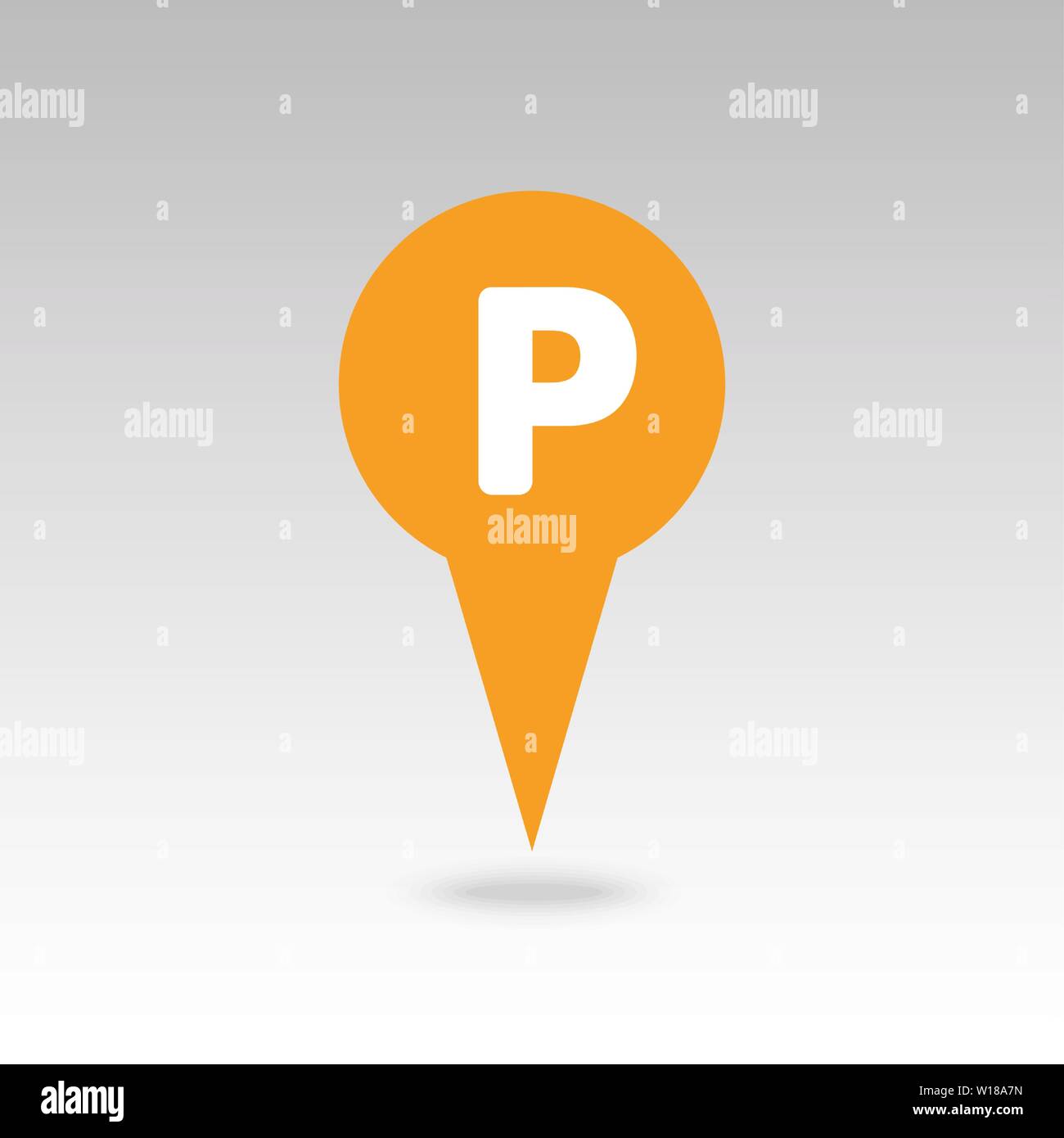 Parking pin map icon. Map pointer. Map markers. Destination vector icon. GPS location symbol ...