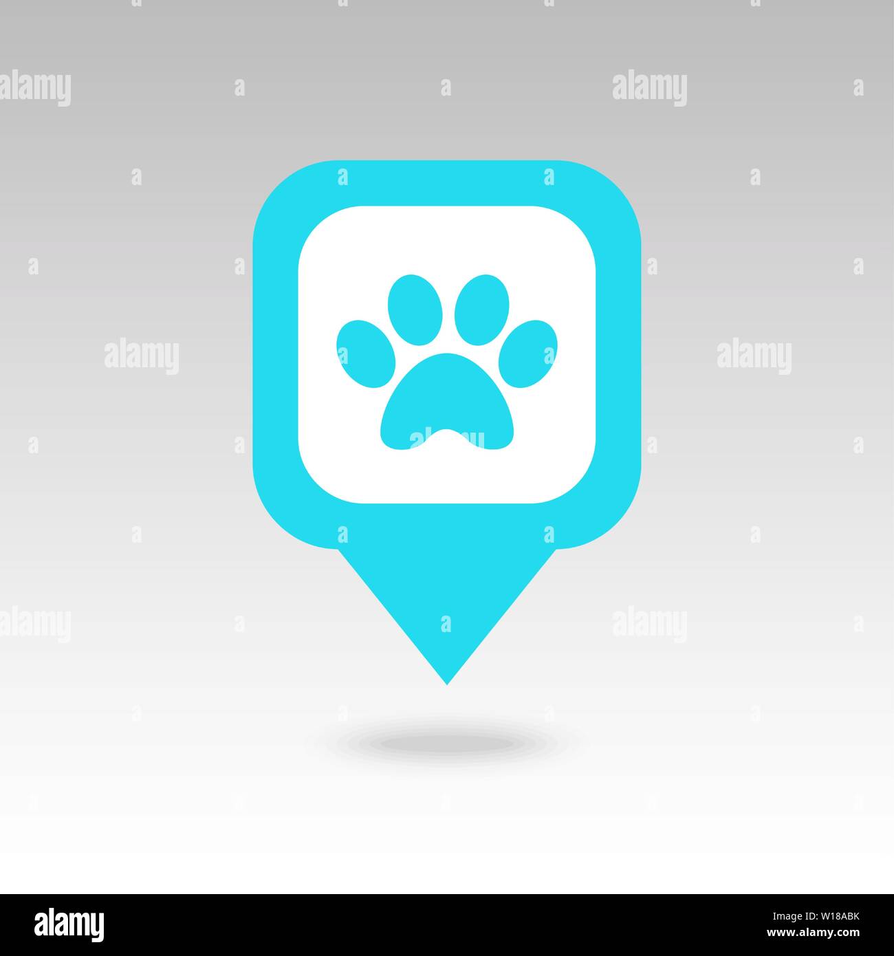 Dog paw pin map icon. Map pointer. Map markers. Destination vector icon ...