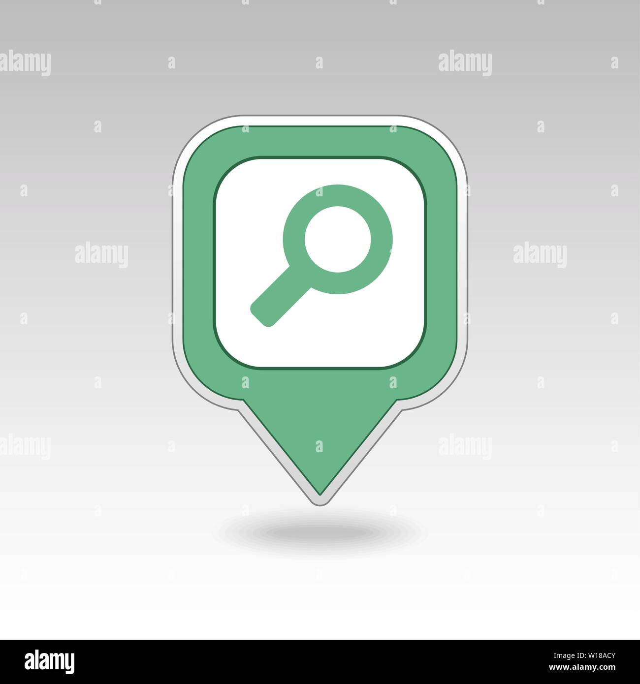 Search pin map icon. Vector magnifier or loupe map pointer. Magnifying ...
