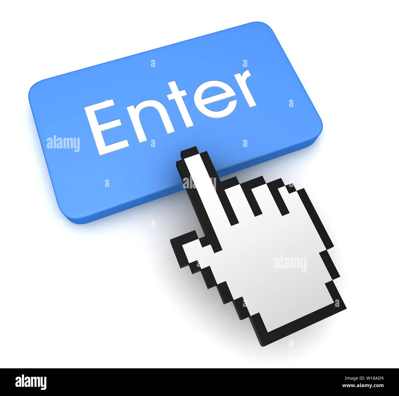enter push button concept 3d illustration isolated Stock Photo - Alamy