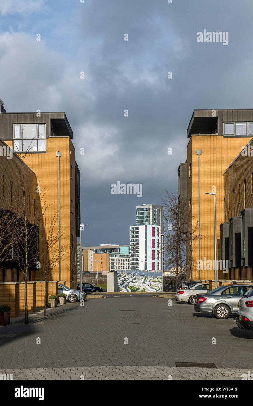 Modern Housing at Cardiff Bay in south Wales following the, and part of ...