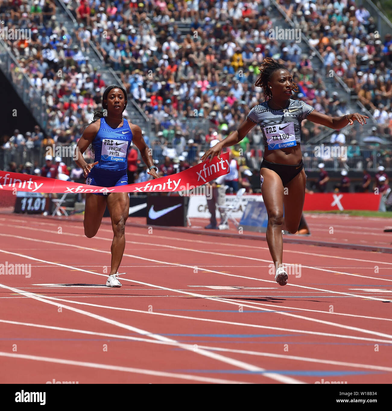Marie-Josee Talou wins during a 100m Diamond League Athletics ...