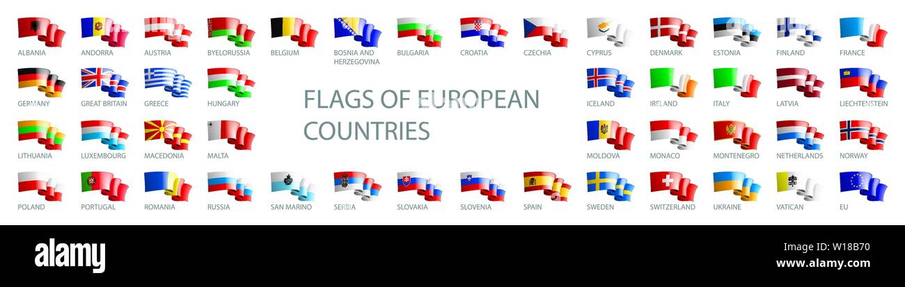 Set of flags of Europe. Vector illustration Stock Vector Image & Art ...