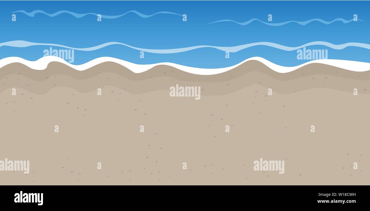 sandy beach and water summer holiday background vector illustration ...