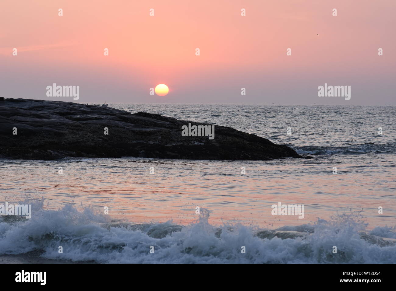 Sunset at Kovalam Beach Kerala Stock Photo - Alamy