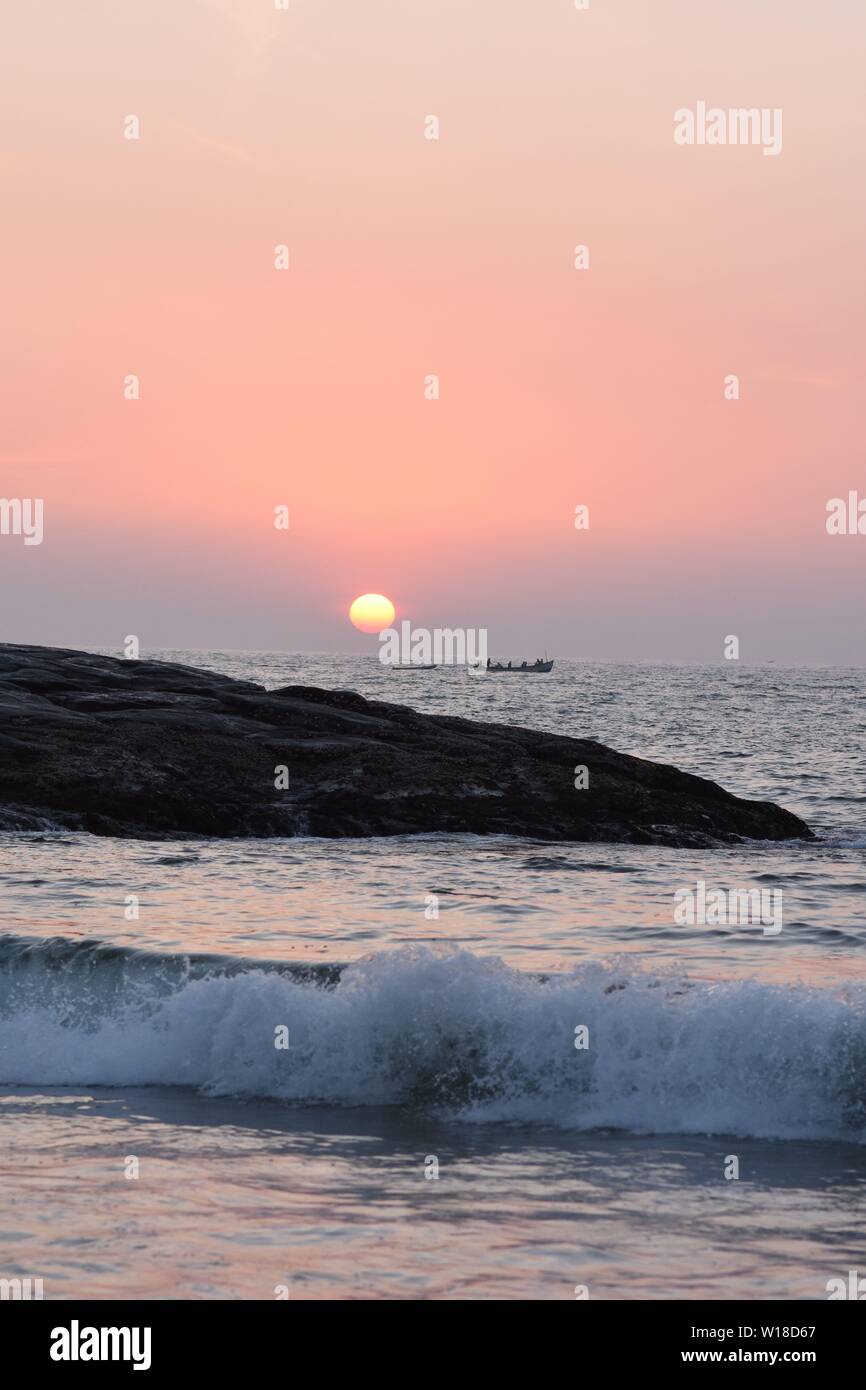 Sunset at Kovalam Beach Kerala Stock Photo - Alamy