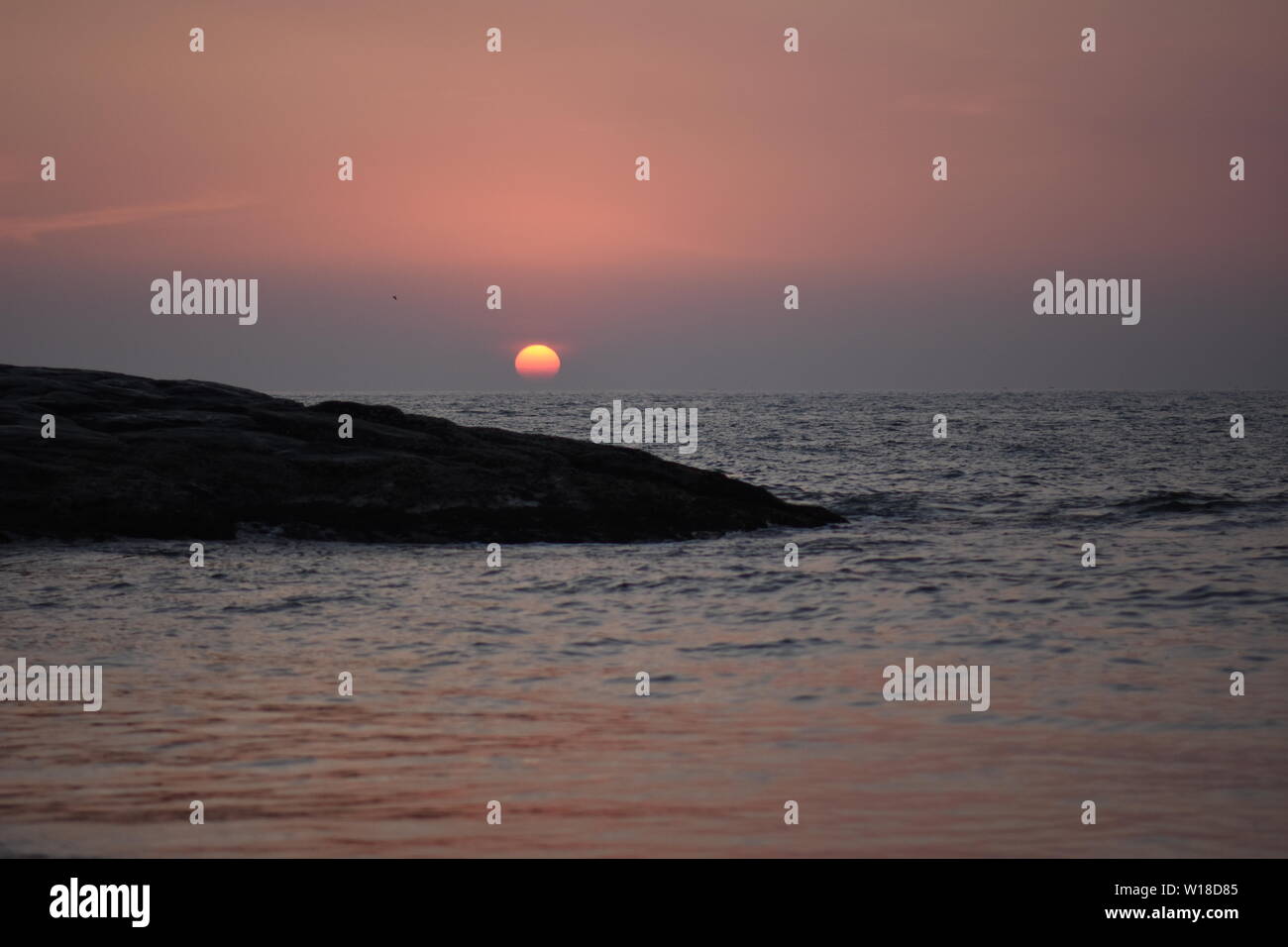 Sunset at Kovalam Beach Kerala Stock Photo - Alamy