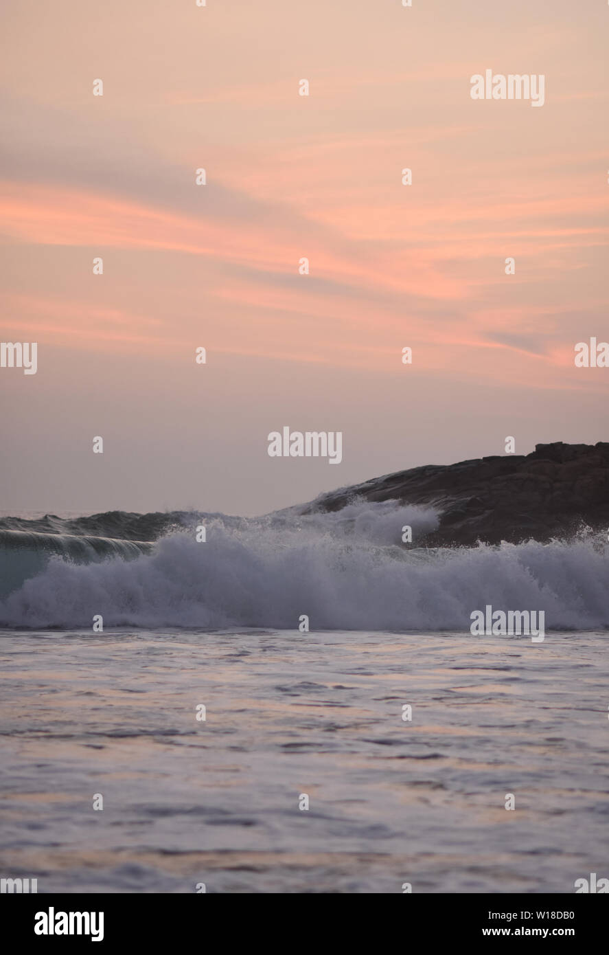 Waves & Light house at Koval beach, Kerala, India Stock Photo - Alamy