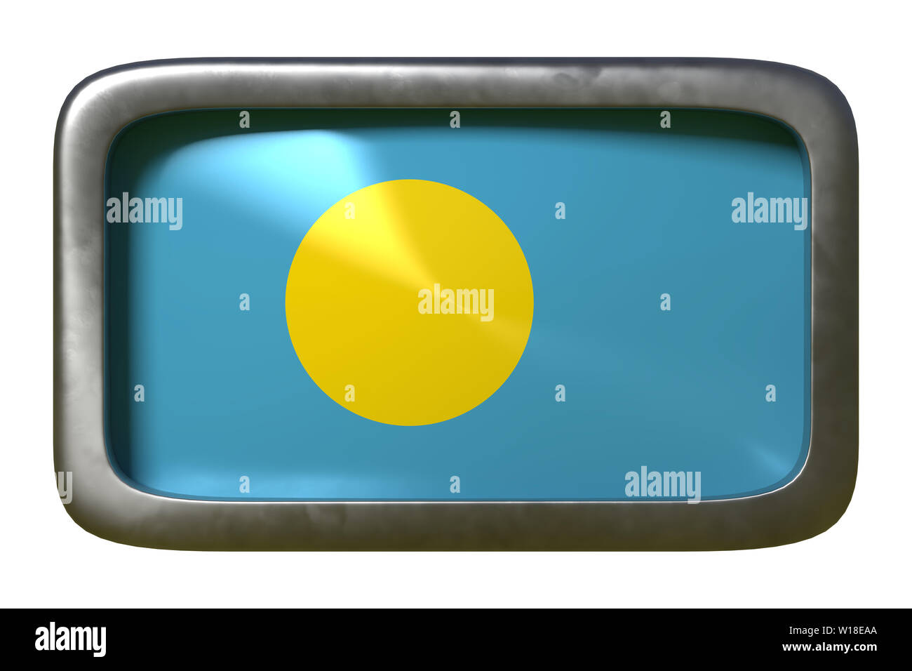 3d rendering of a Palau flag on a rusty sign isolated on white background Stock Photo - Alamy