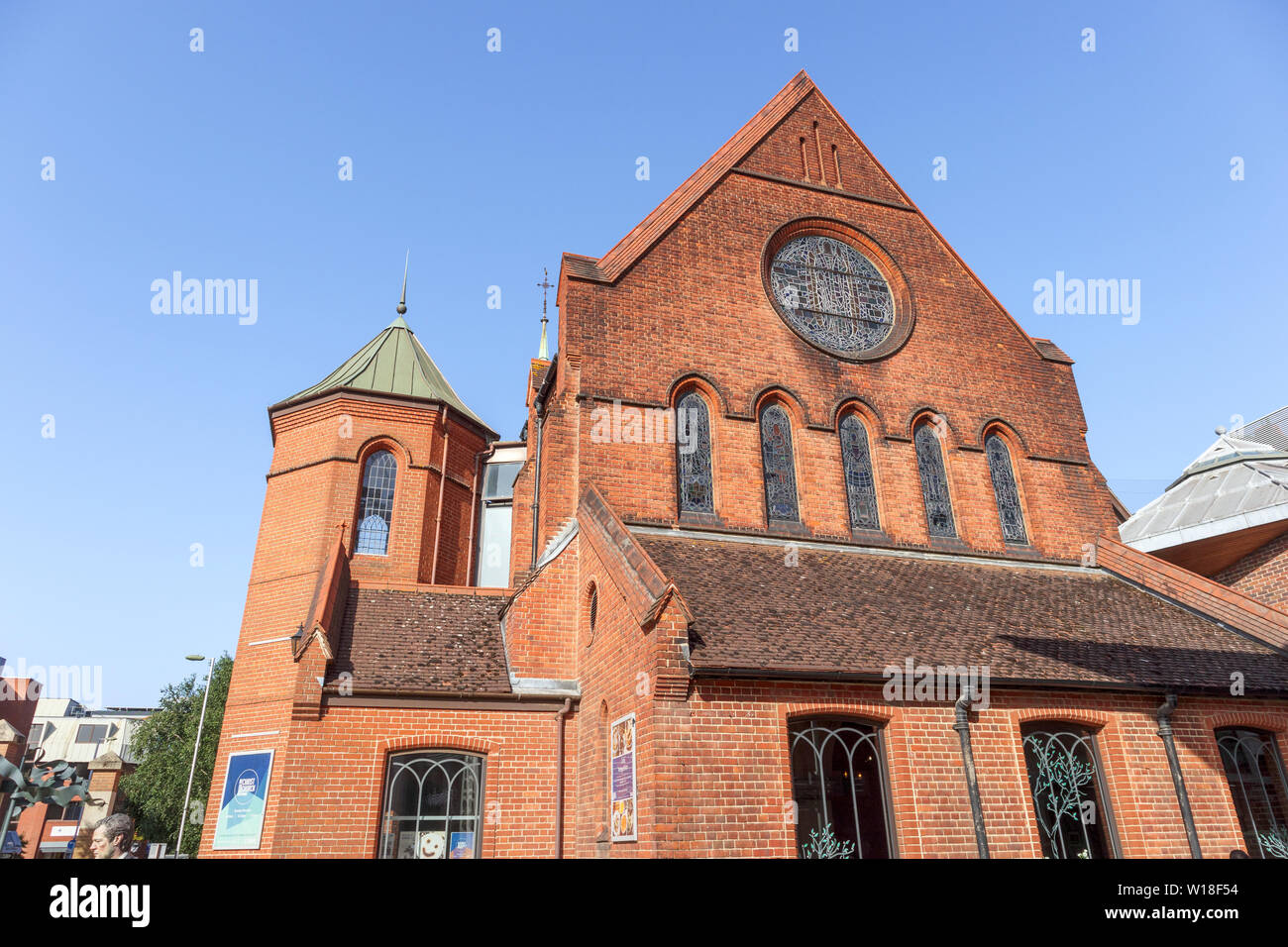 Front view of redbrick Christ Church in Jubilee Square in the town ...