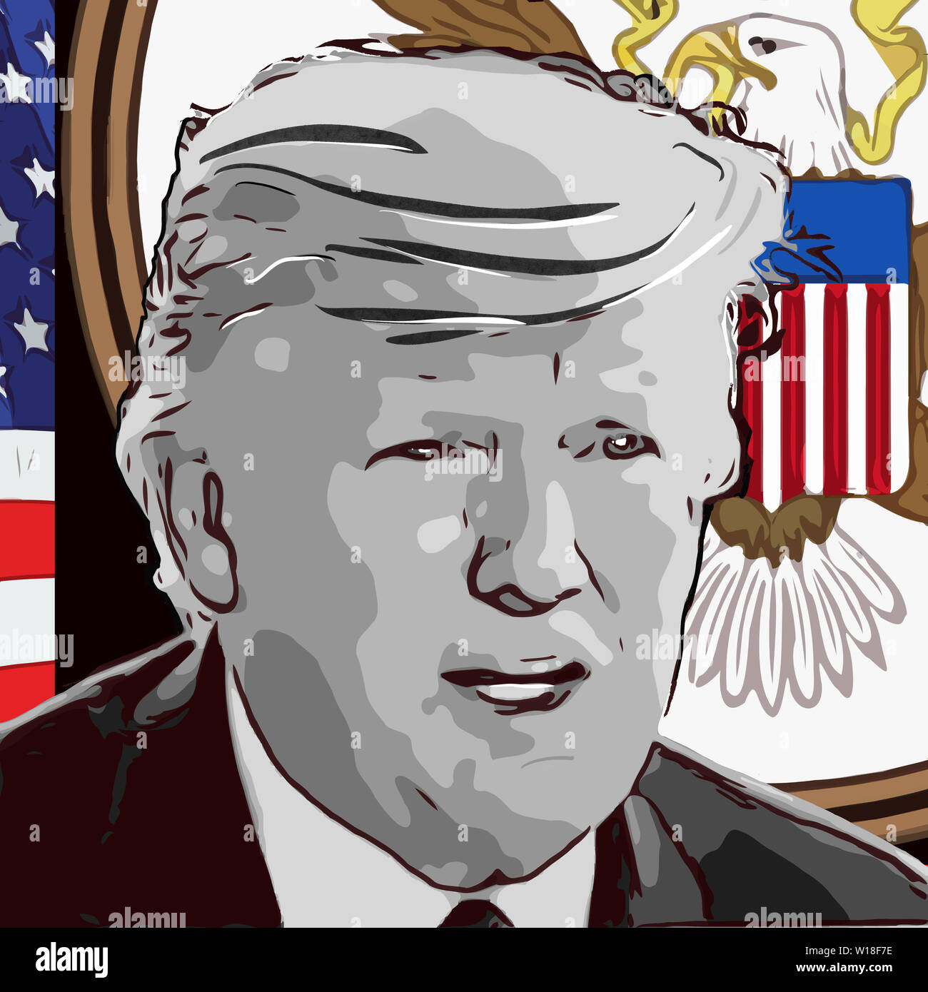 Illustration depicting Donald Trump Stock Photo - Alamy