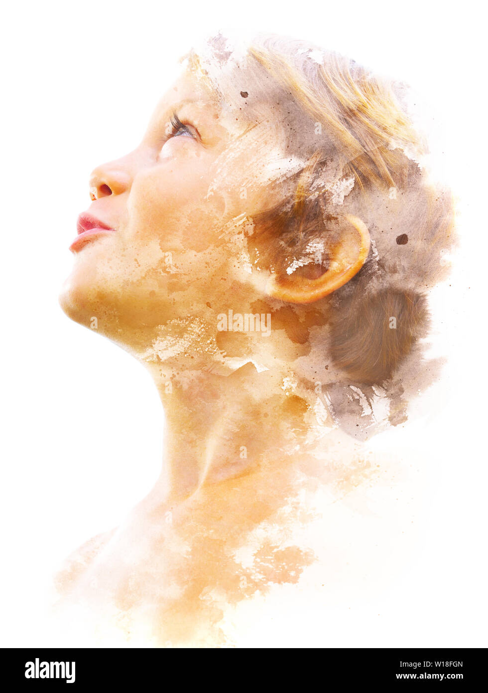 Paintography. Unique artistic effect brings techniques together Stock ...