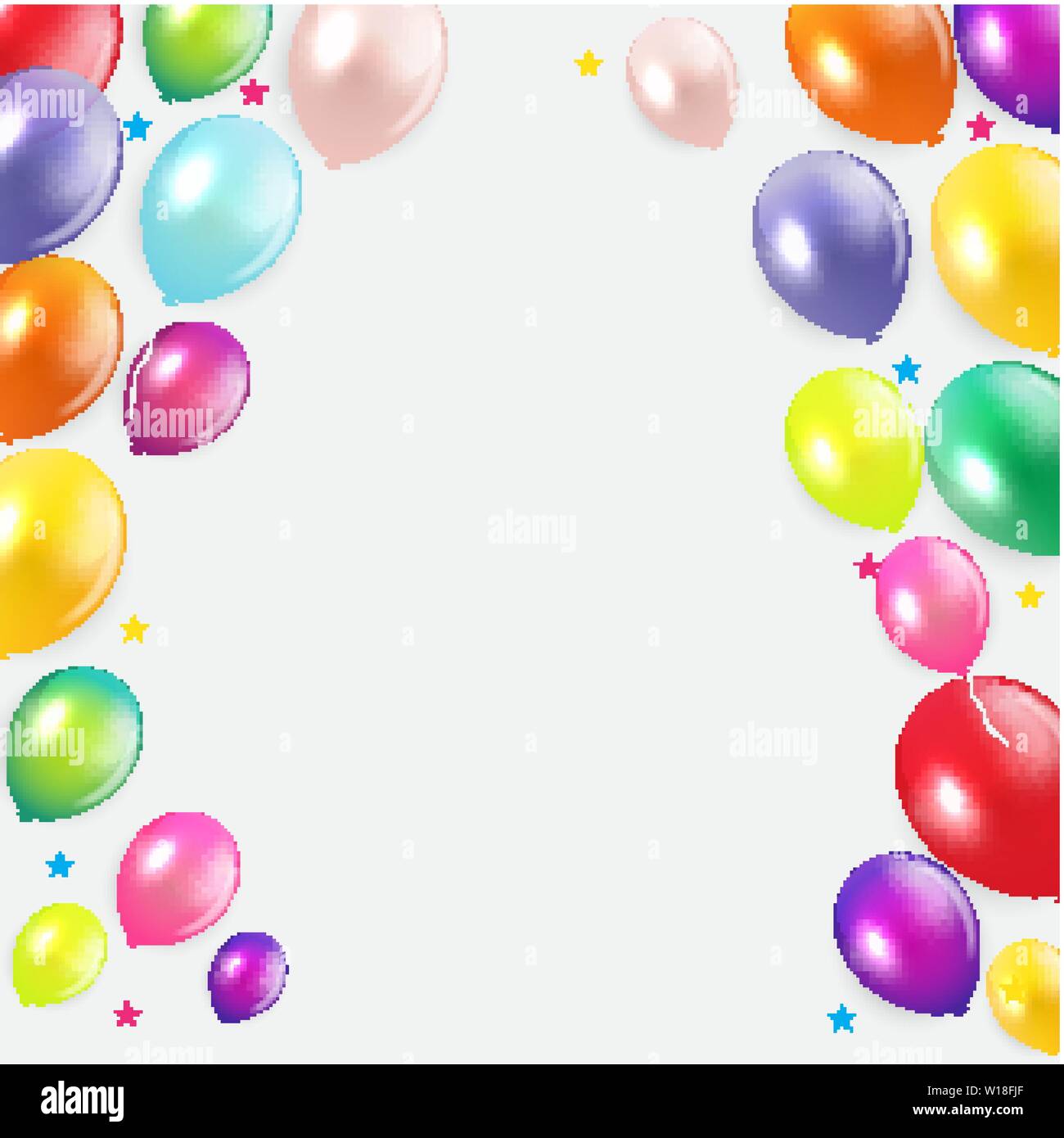 Glossy Happy Birthday Balloons Background Vector Illustration Stock ...