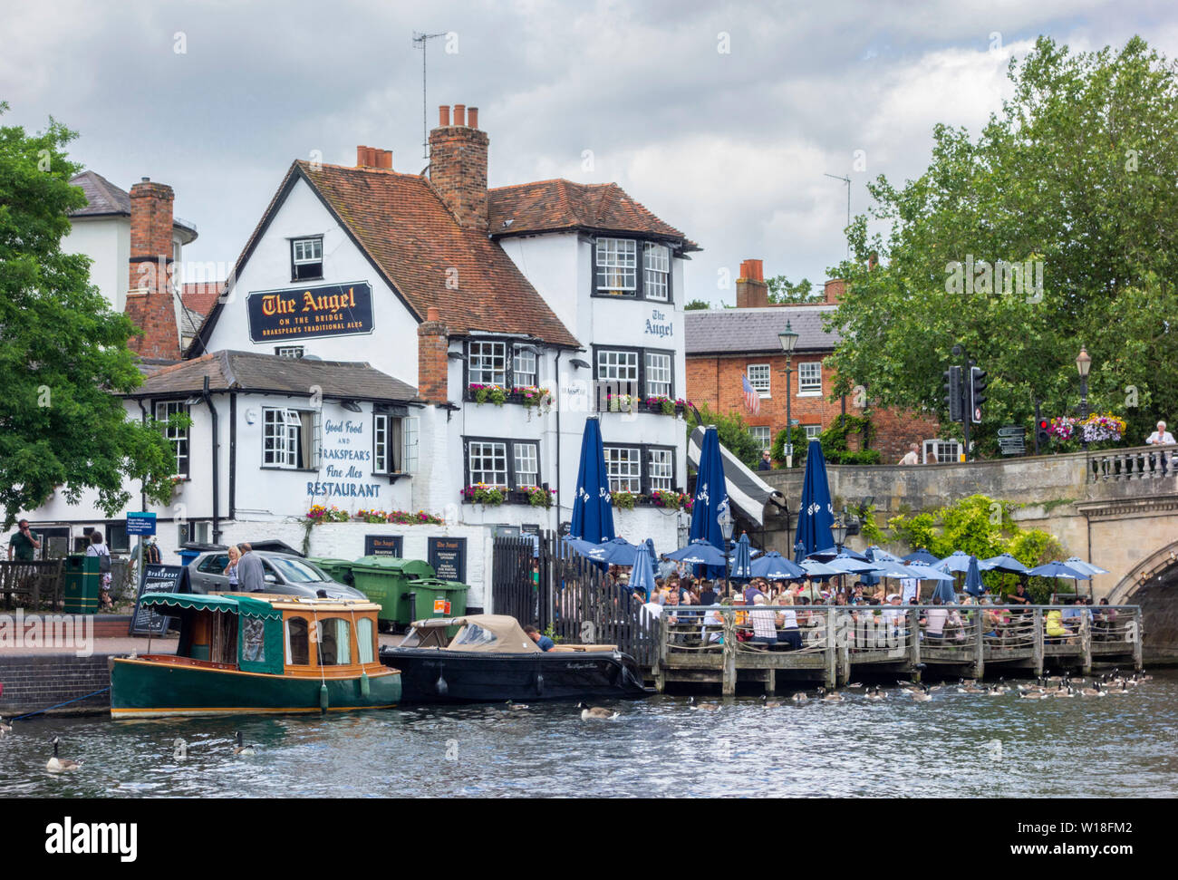The Angel on the Bridge Pub, Henley UK Stock Photo - Alamy