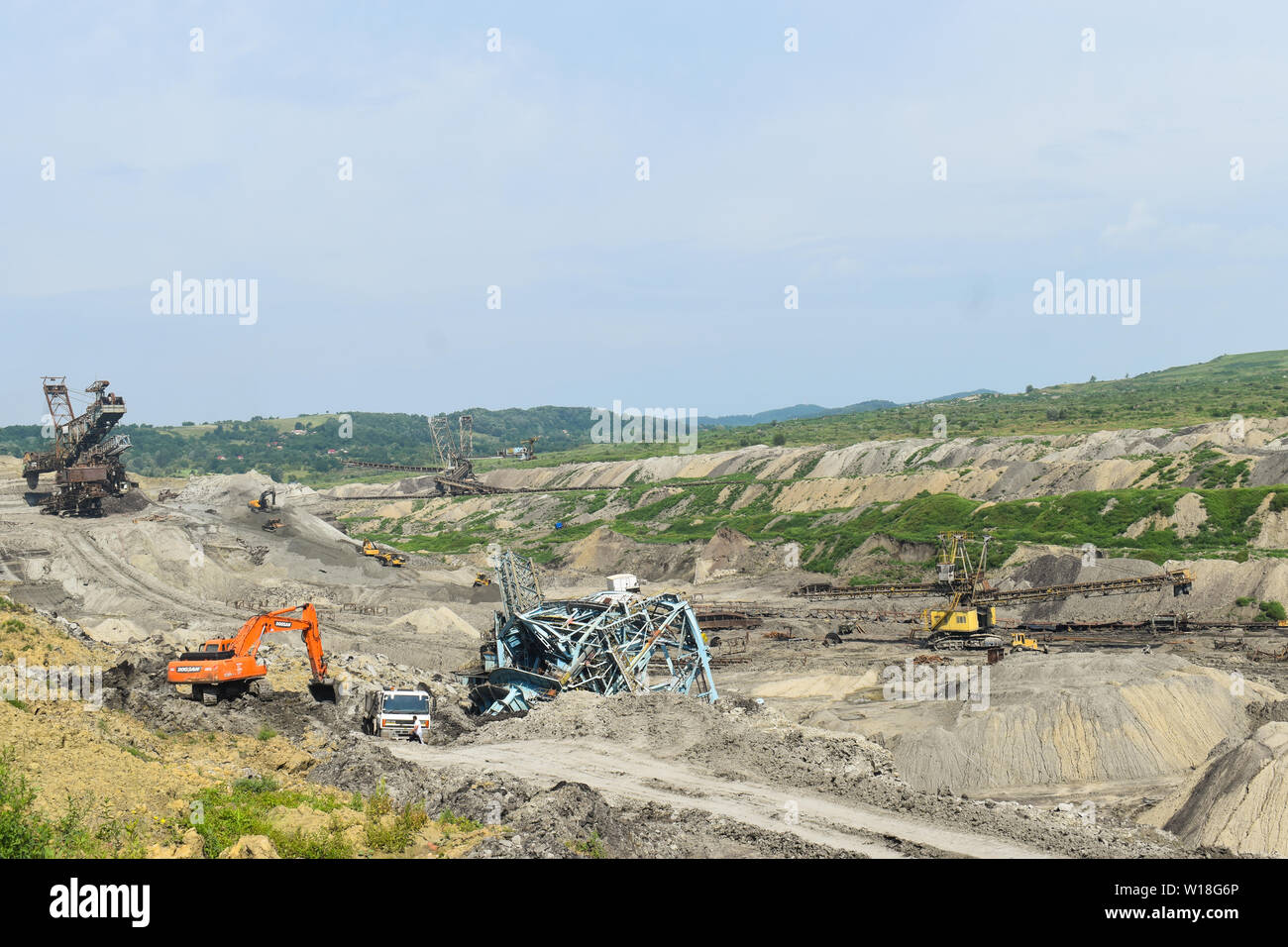 Coal mine accident with a heavy extraction machine inside the coal ...