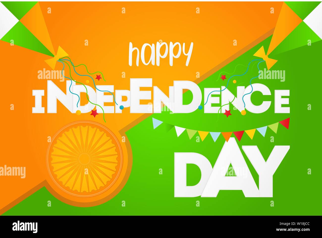 15th August India Happy Independence Day. Freedom Indian Greeting Card ...