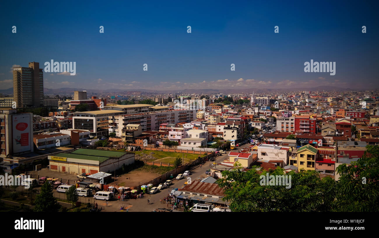 Aerial panoramic view to Antananarivo, the capital of Madagascar - 02 ...