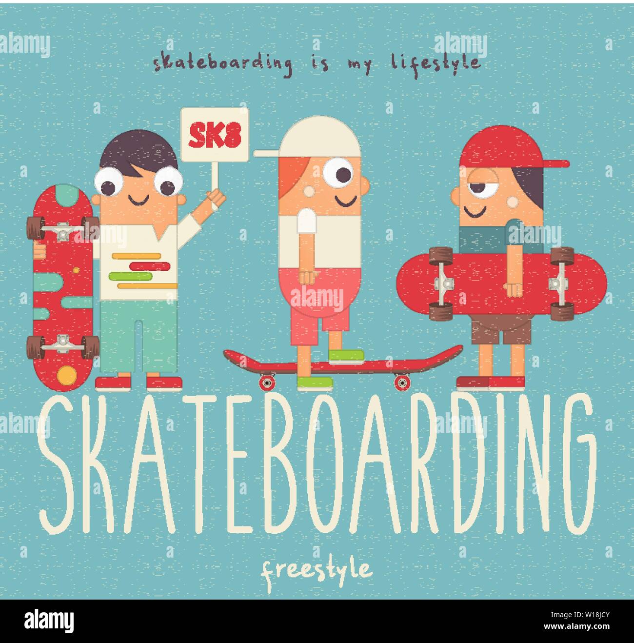 Vintage skateboarders Stock Vector Images - Alamy