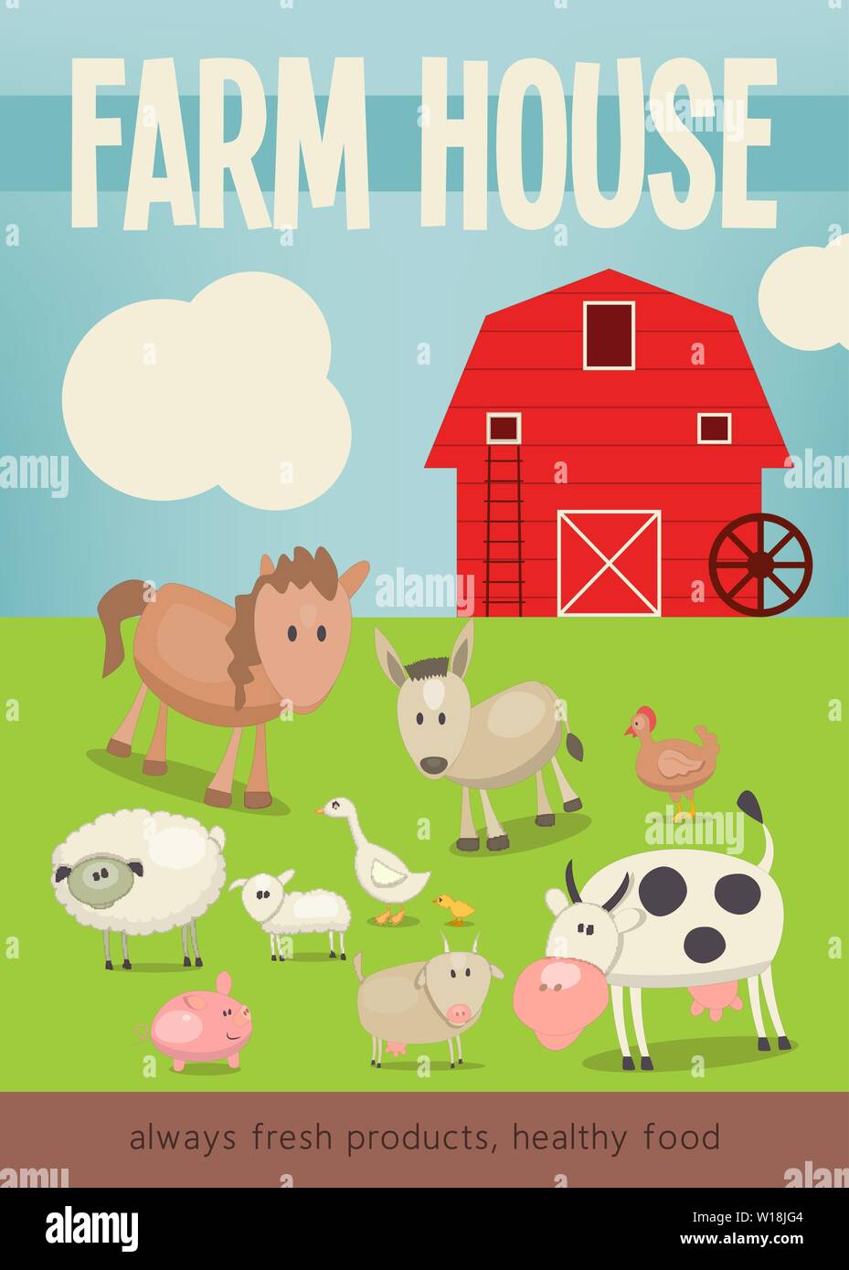 Farm House Market Poster Template. Farmers Market. Healthy Food ...