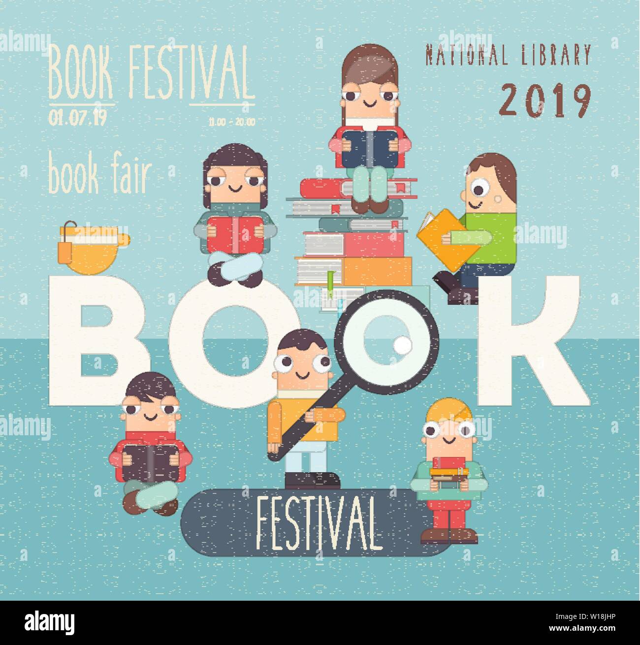 Poster for Bookstore and Book Festival Advertising. Small Funny ...