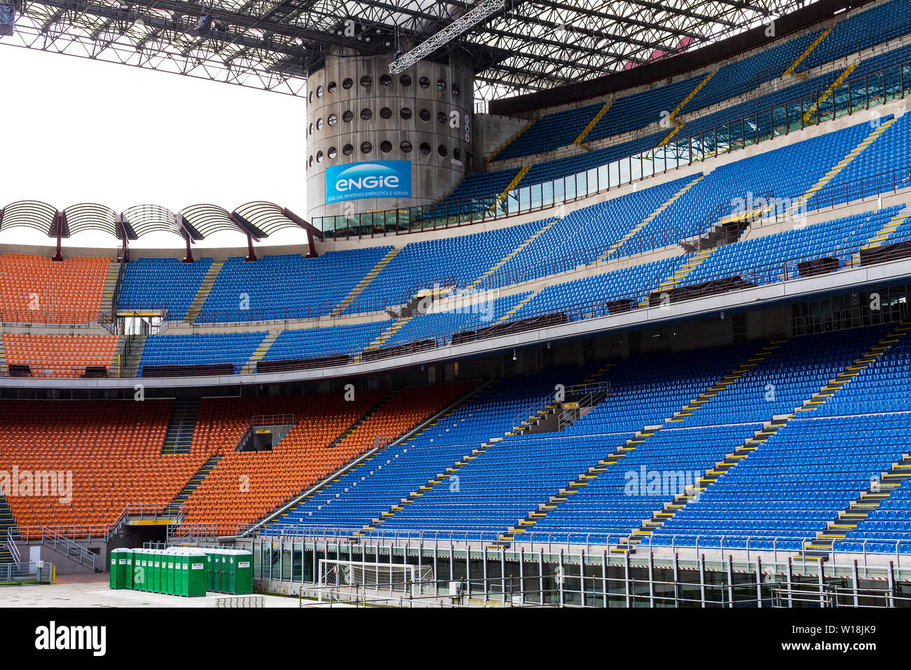 7 JUNE 2018, MILAN, ITALY: Elements of the interior stadium football ...