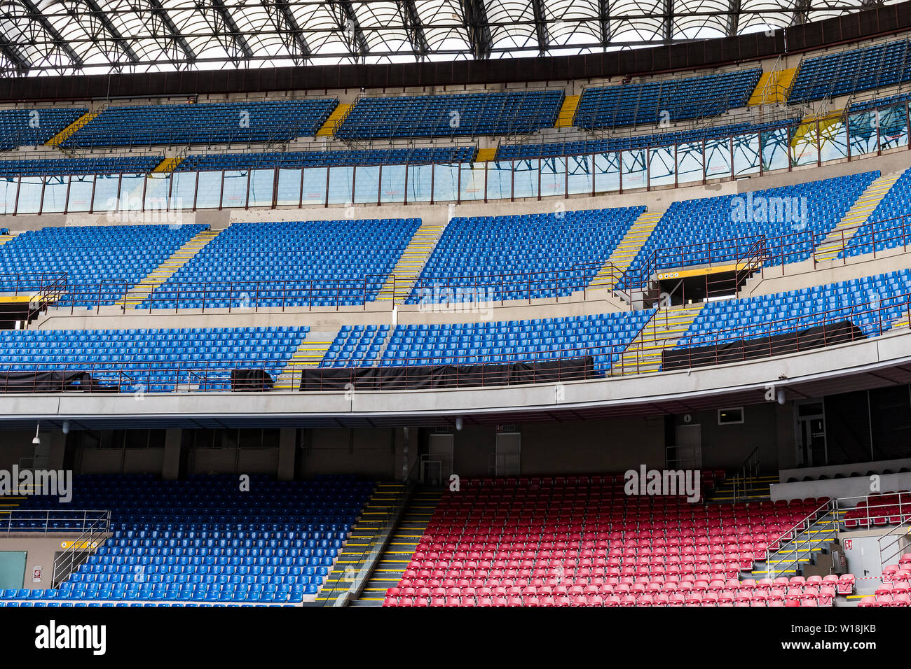 7 JUNE 2018, MILAN, ITALY: Elements of the interior stadium football ...