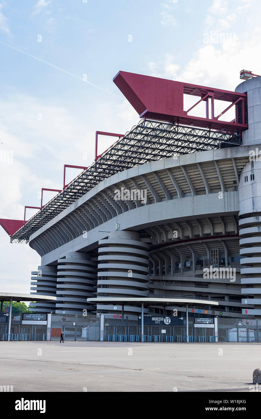 7 JUNE 2018, MILAN, ITALY: Elements of the interior stadium football ...