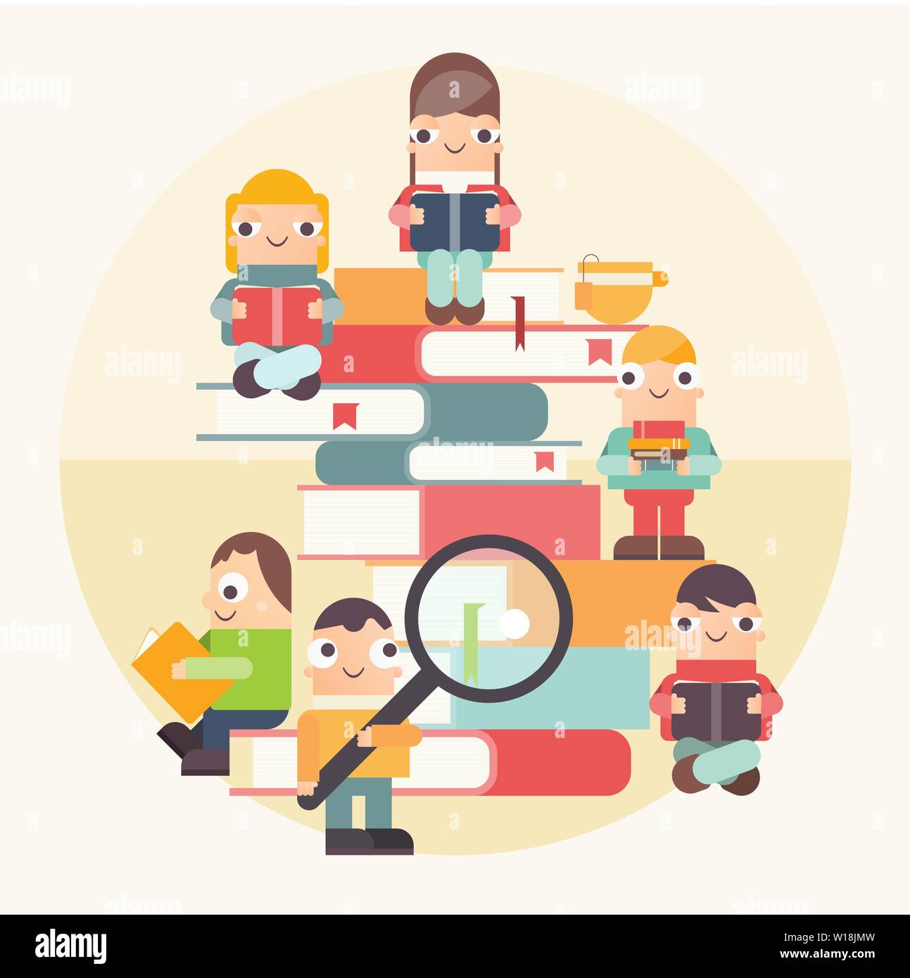 Poster for Book Festival, Fair, Reading Challenge. Small Characters ...