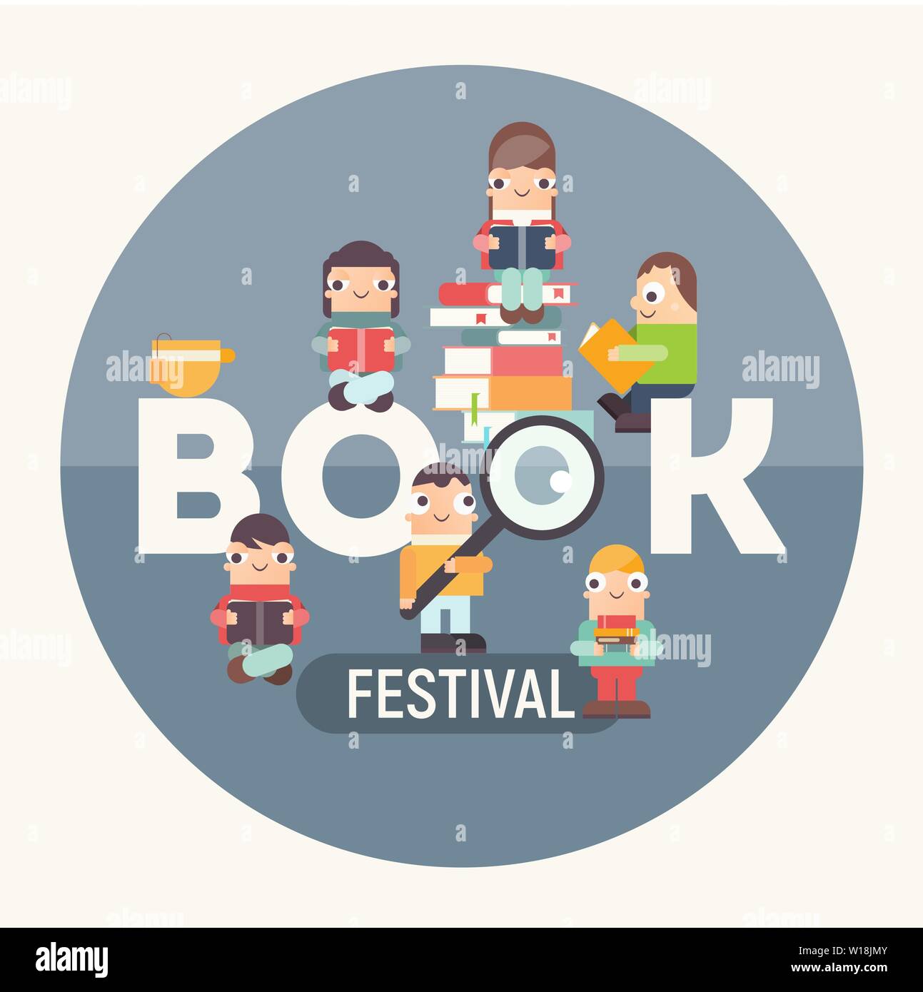 Poster for Bookstore and Book Festival Advertising. Small Funny ...