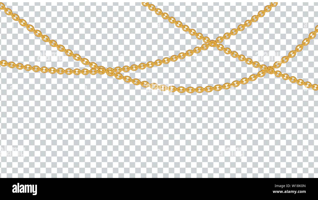 Abstract Golden or Bronze Color Chain Decorative element. Vector ...