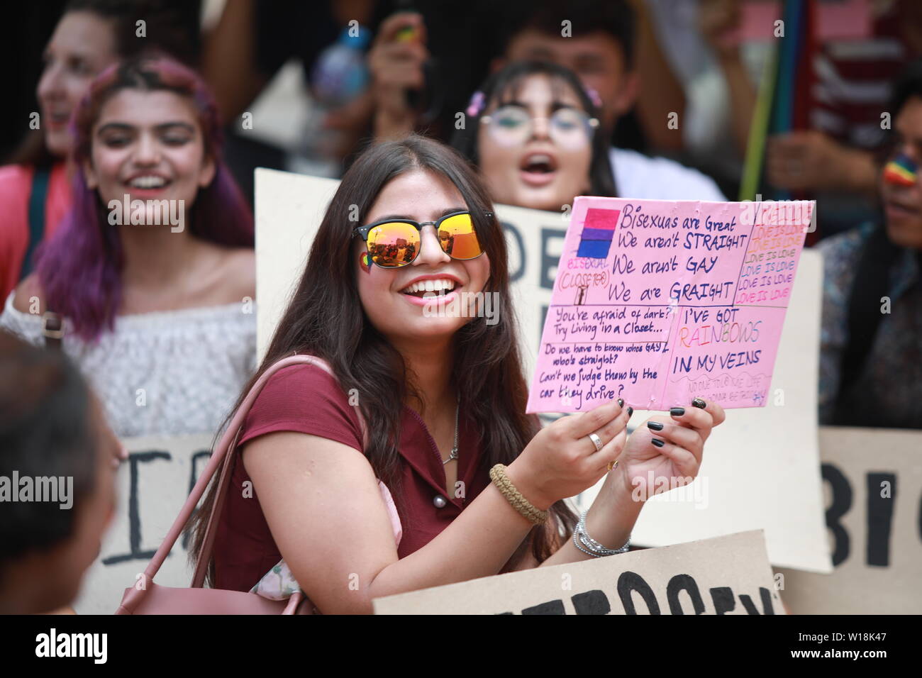 Kathmandu, Nepal, June 29, 2019. Members of the LGBTIQ community take ...