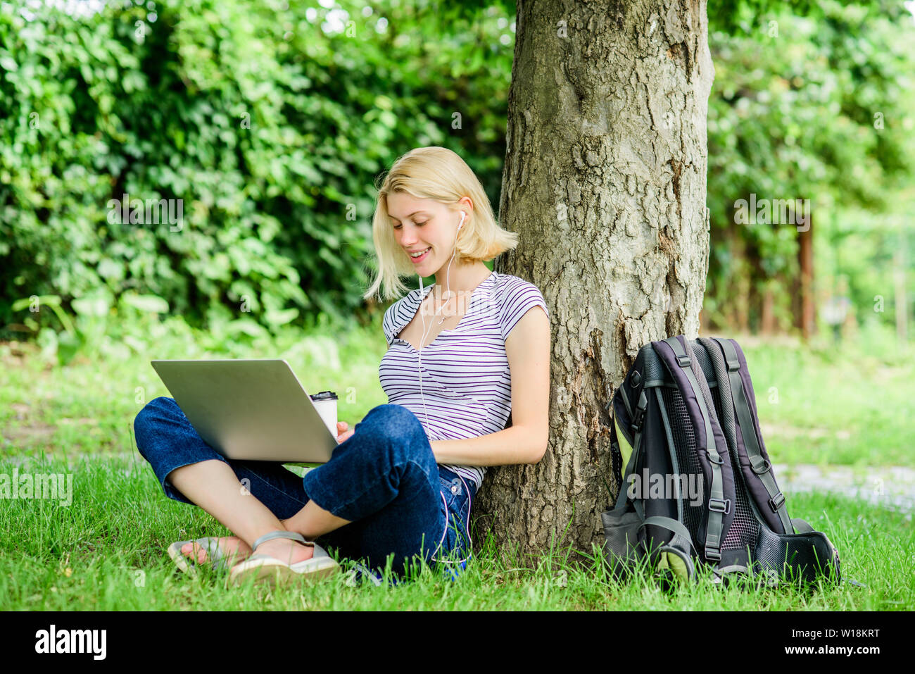 Analyzing Strategy Girl With Laptop Blogger Becoming Inspired By
