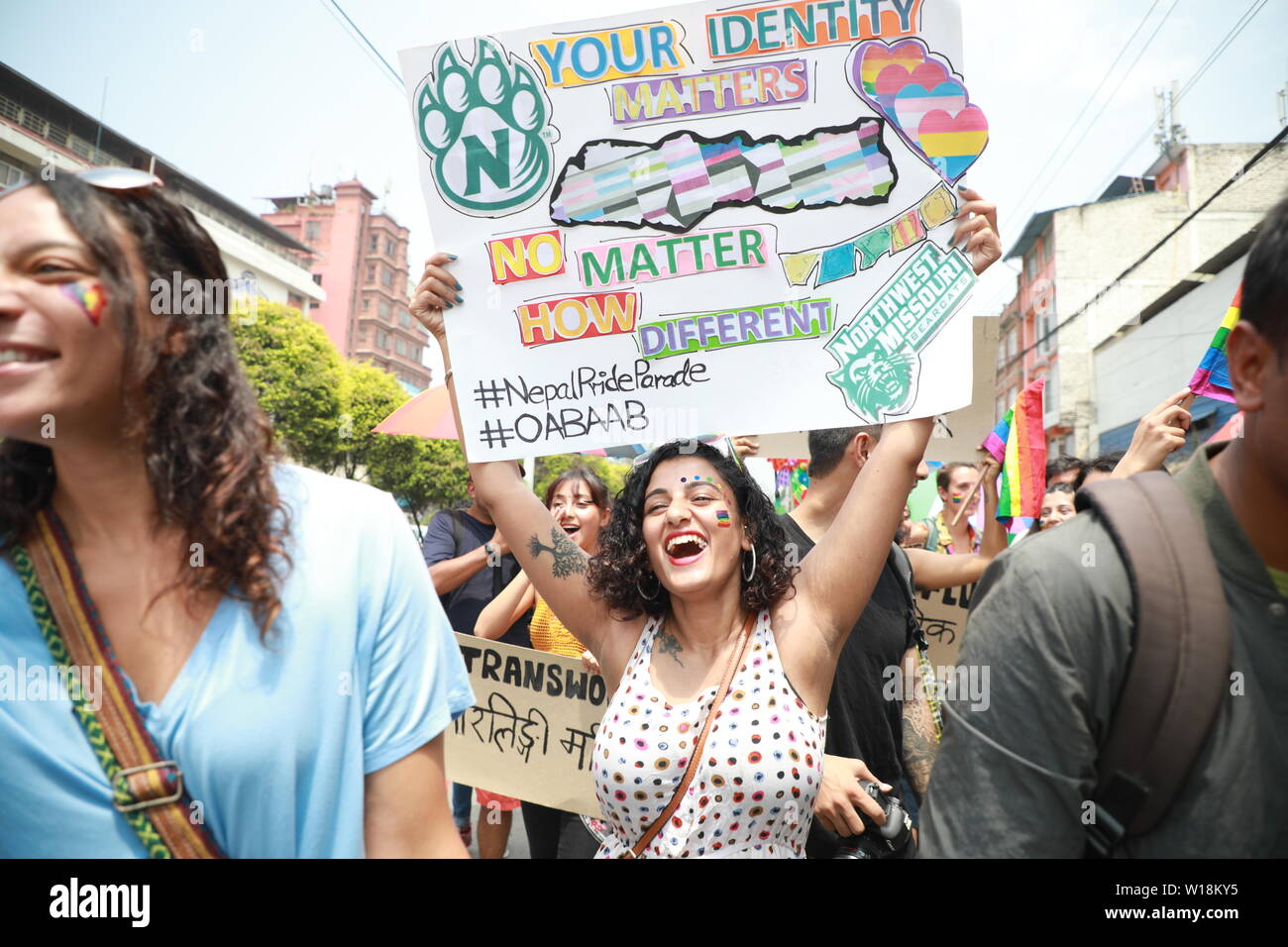 Kathmandu, Nepal, June 29, 2019. Members of the LGBTIQ community take ...