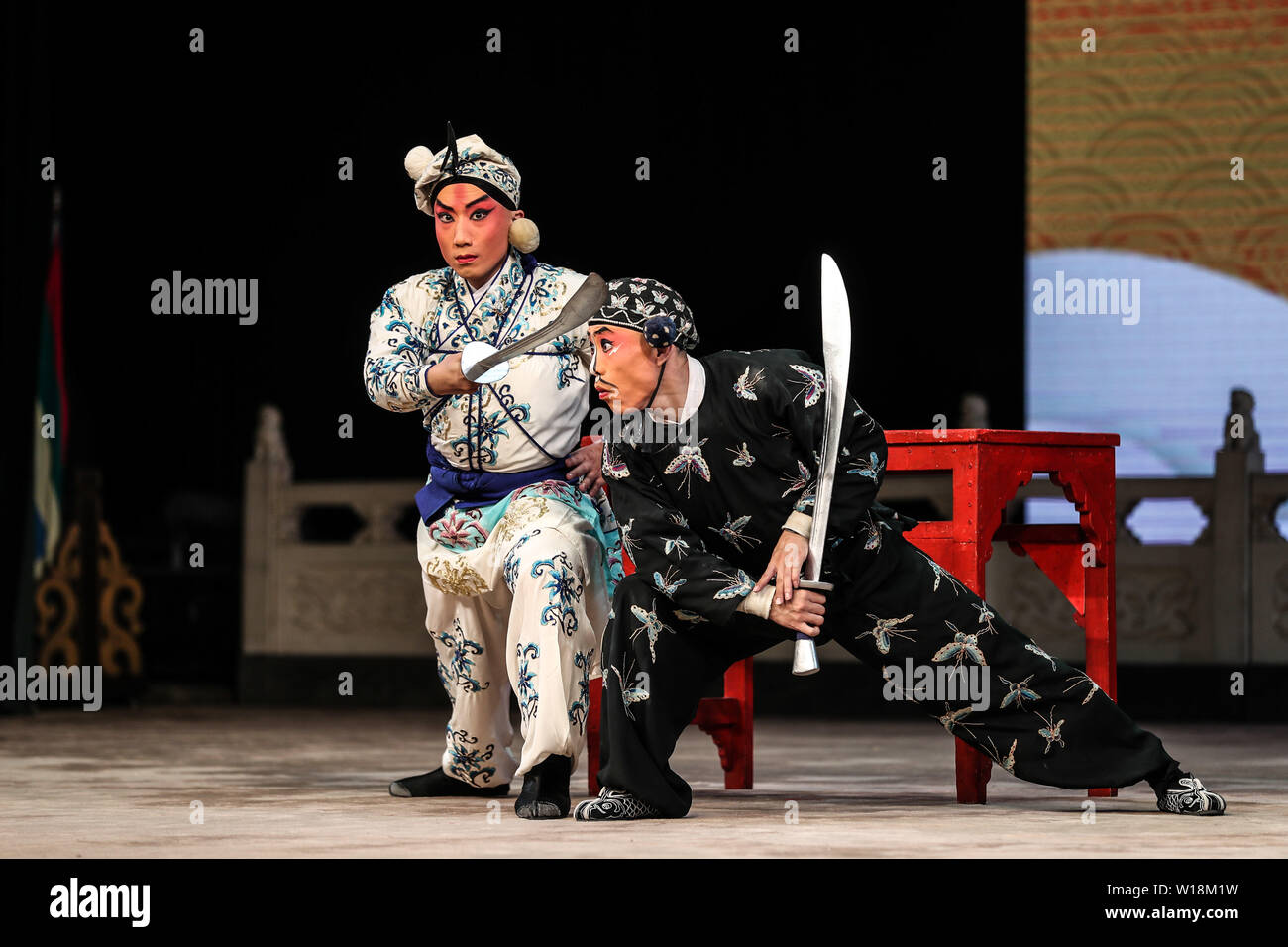Dalian, China's Liaoning Province. 1st July, 2019. Artists perform ...