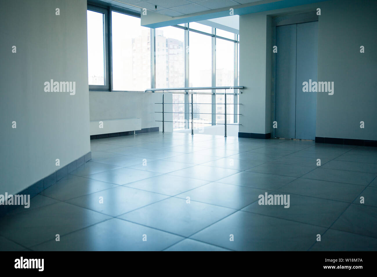 empty lobby in a modern office building. photo with copy space Stock ...