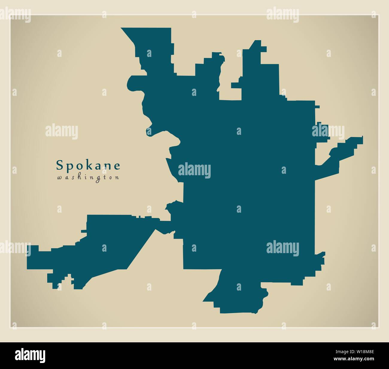 Spokane washington map hi-res stock photography and images - Alamy