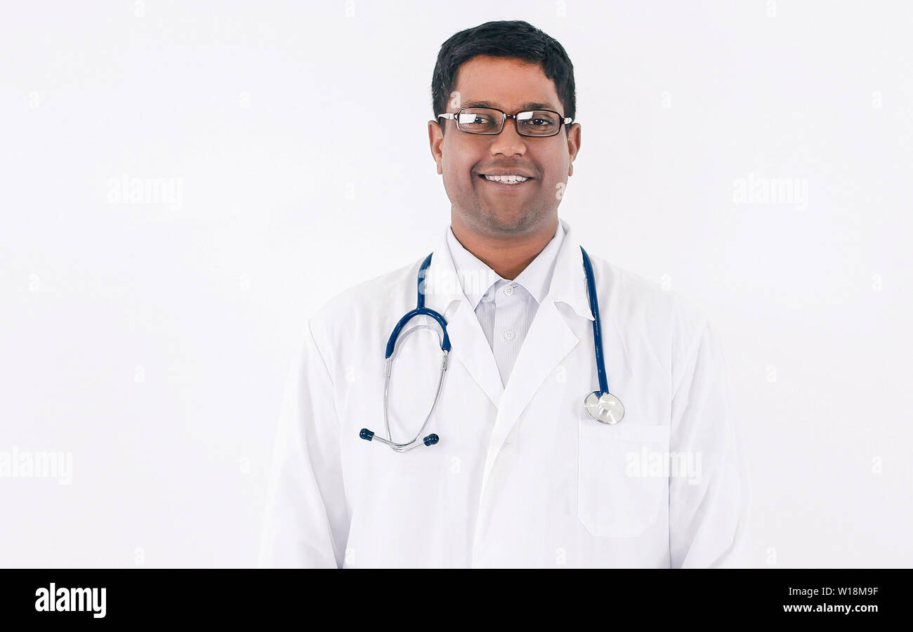 portrait of a doctor practicing physician.isolated on white background ...