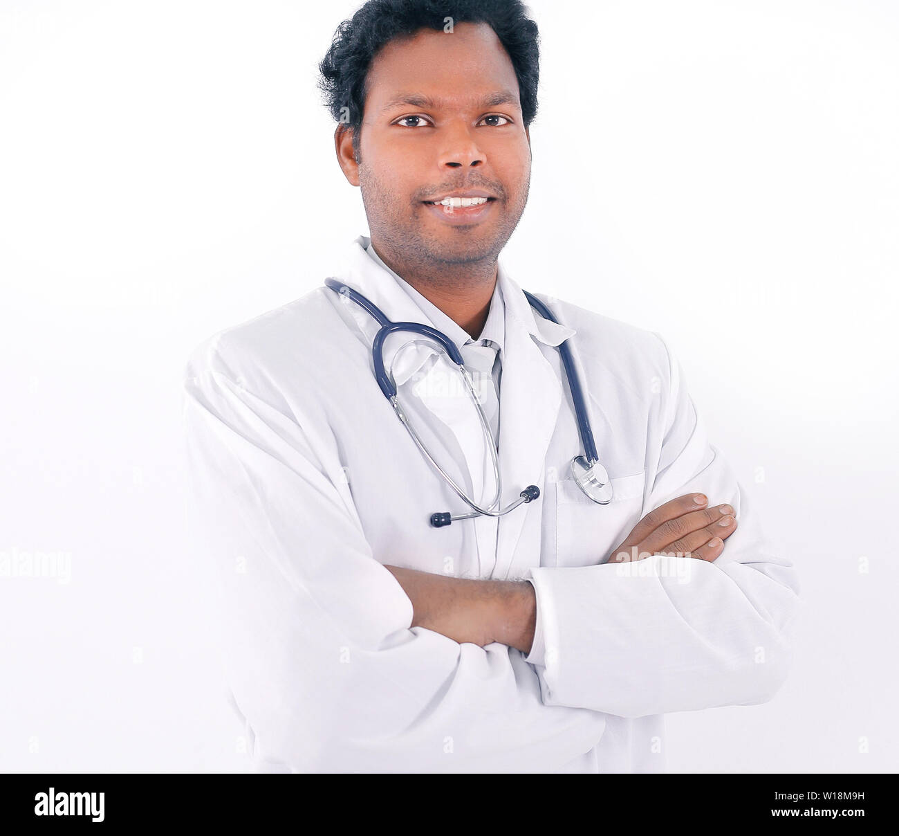 portrait of a successful therapist .isolated on a white background ...