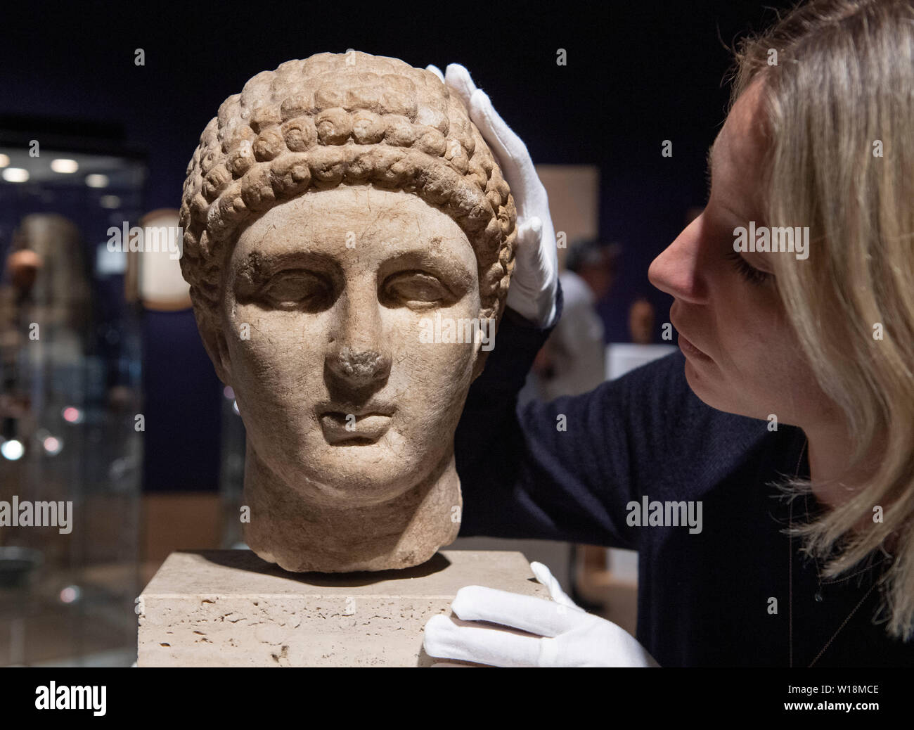 Bonhams, London, UK. 1st July 2019. Roman marble figures on display in ...